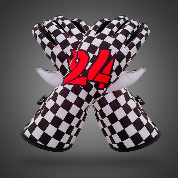 24 Racers Sim Racing Gloves - Checkered Flag